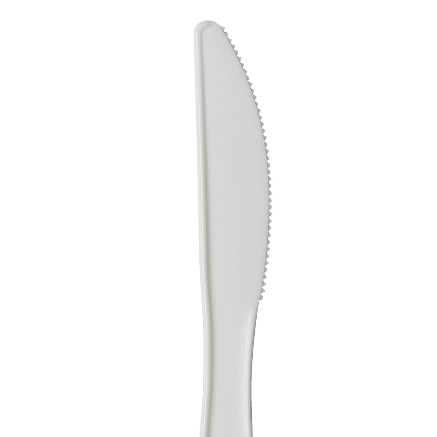 Dixie PKM21 Plastic Cutlery, Mediumweight Knives, White, 1000/Carton
