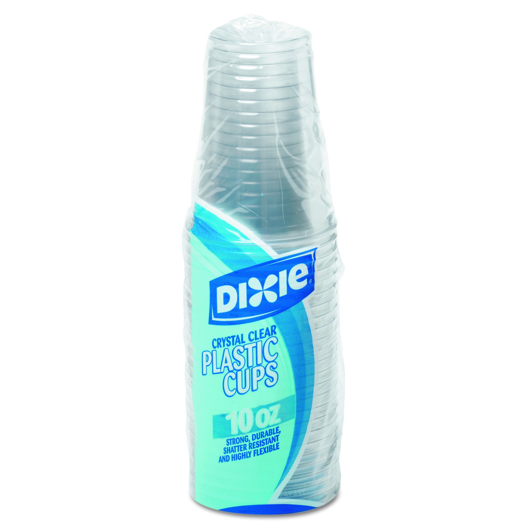 Dixie Crystal Clear Plastic Cups, 10 oz - 25 cups (Pack of 20)