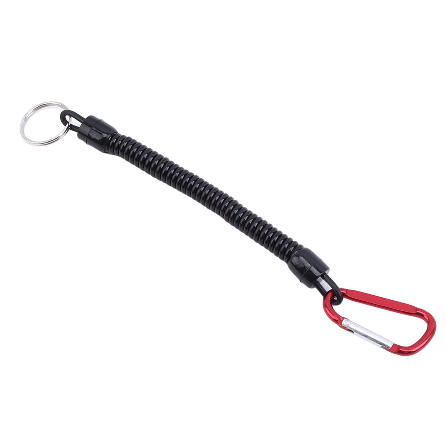 DONGMING Flexible Fishing Lanyards Theftproof Spring Coil Cord Keychain Safety Fishing Ropes,Red