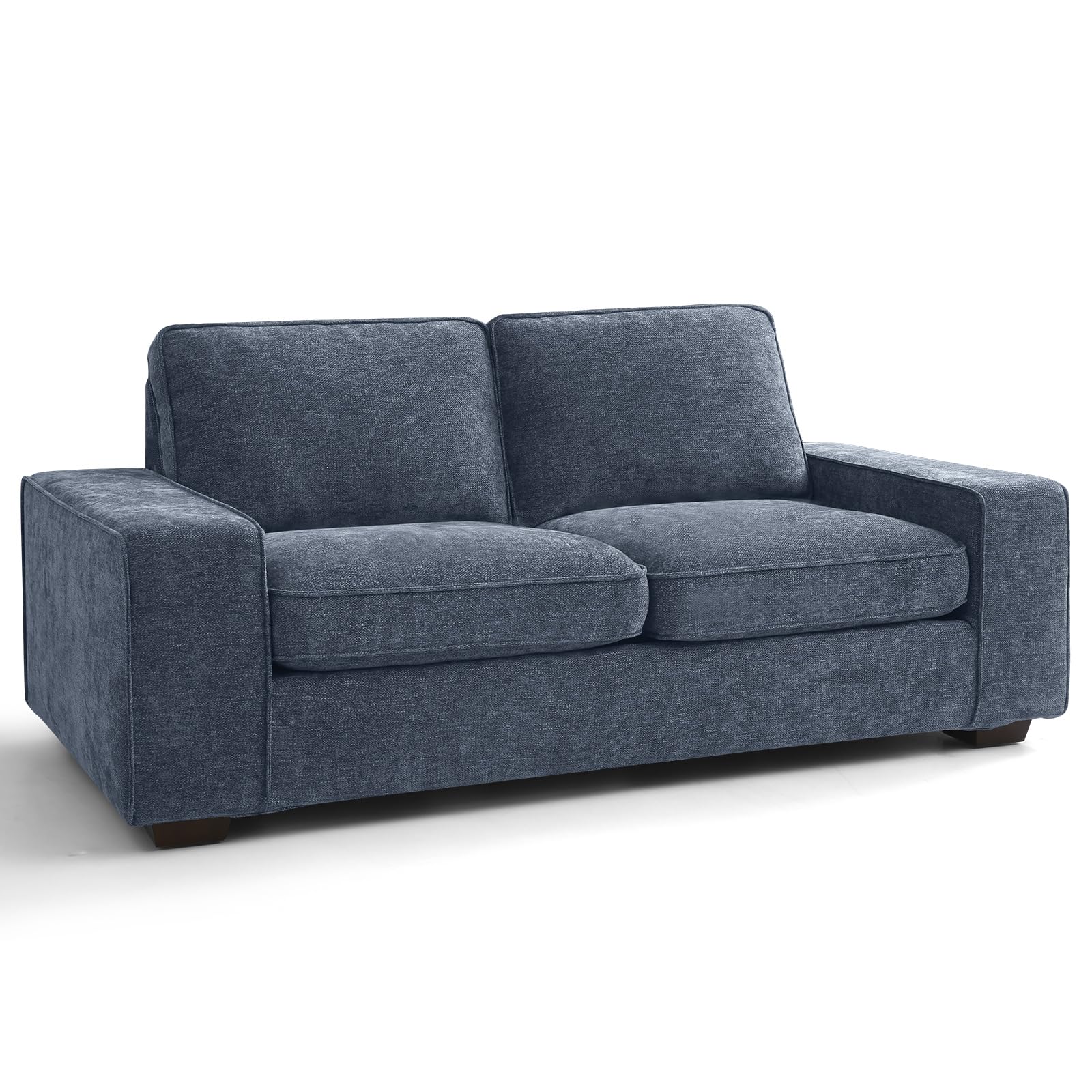 MAEVIS 71.25'' Modern Loveseat Sofa for Living Room Couch with Wide Arm,Fabric Chenille Sofa Couches with Solid Wood Frame for Small Space,Removable Sofa Cushion and Detachable Sofa Cover,Blue