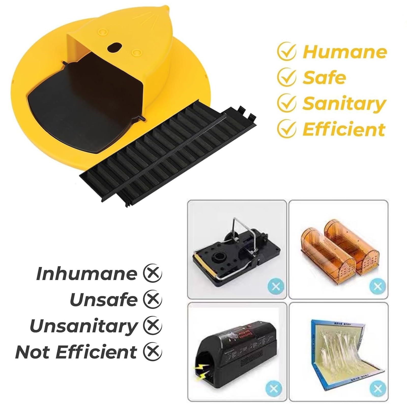 Mice Mouse Trap Bucket Lid,Mouse Trap Bucket Flip Lid,Auto Reset Multi Catch Humane Rat Trap for Indoor Outdoor | 5 Gallon Bucket Compatible |Mouse Rat Trap Bucket Lid (3Pack) 1050