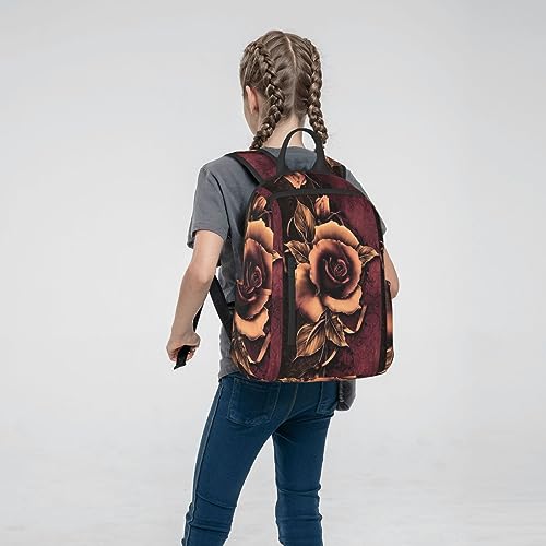 MARXAN Gothic Rose Printed Travel Laptop Backpack For Women Men,Business Waterproof Computer Backpack Bag Hiking Backpacks