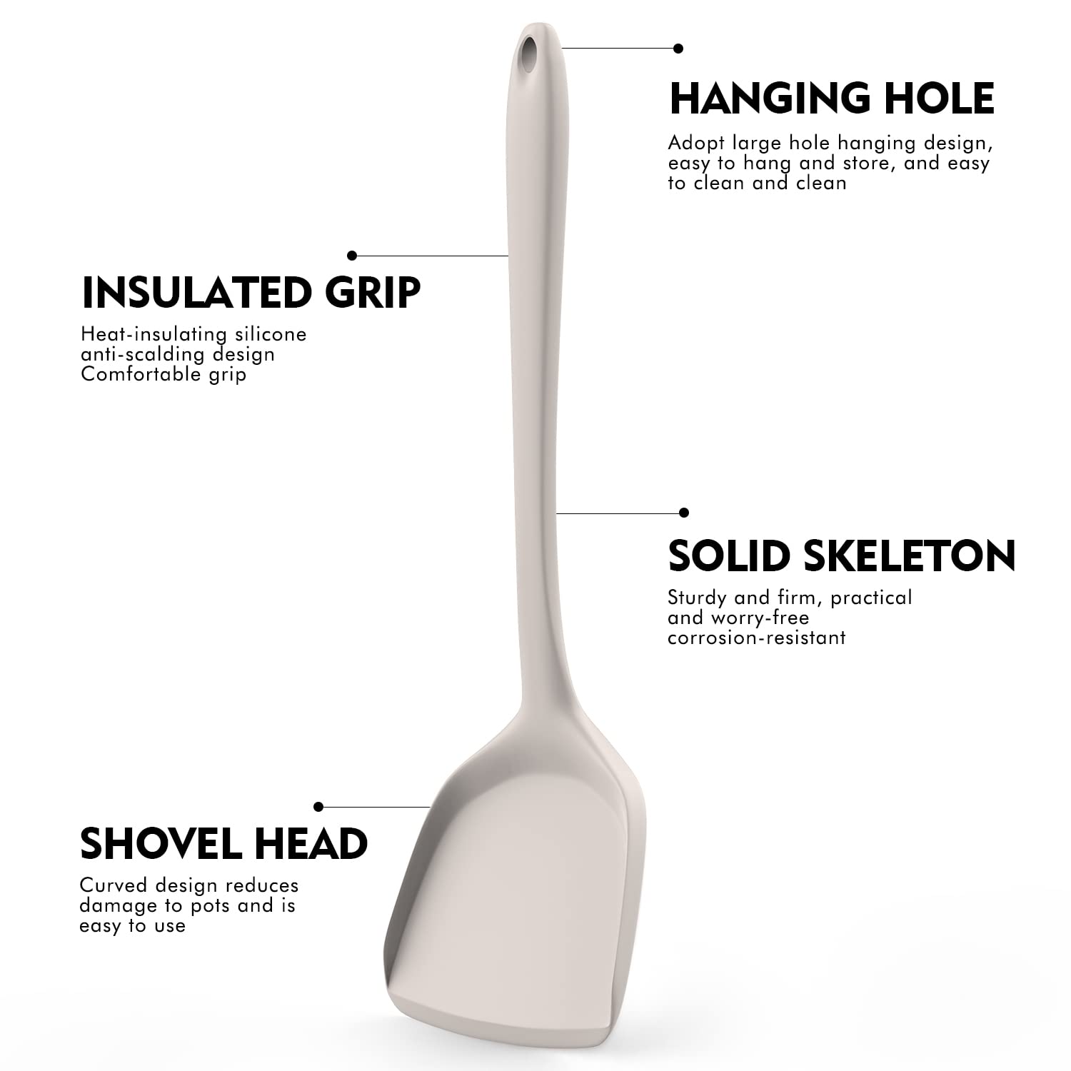Dishwasher Safe Silicone Cooking Utensils Set - 446°F Heat Resistant Basic Silicone Kitchen Utensils,Turner Tongs, Spatula, Spoon, Brush, Whisk, Gadgets Tools for Nonstick Cookware (BPA Free - Grey)