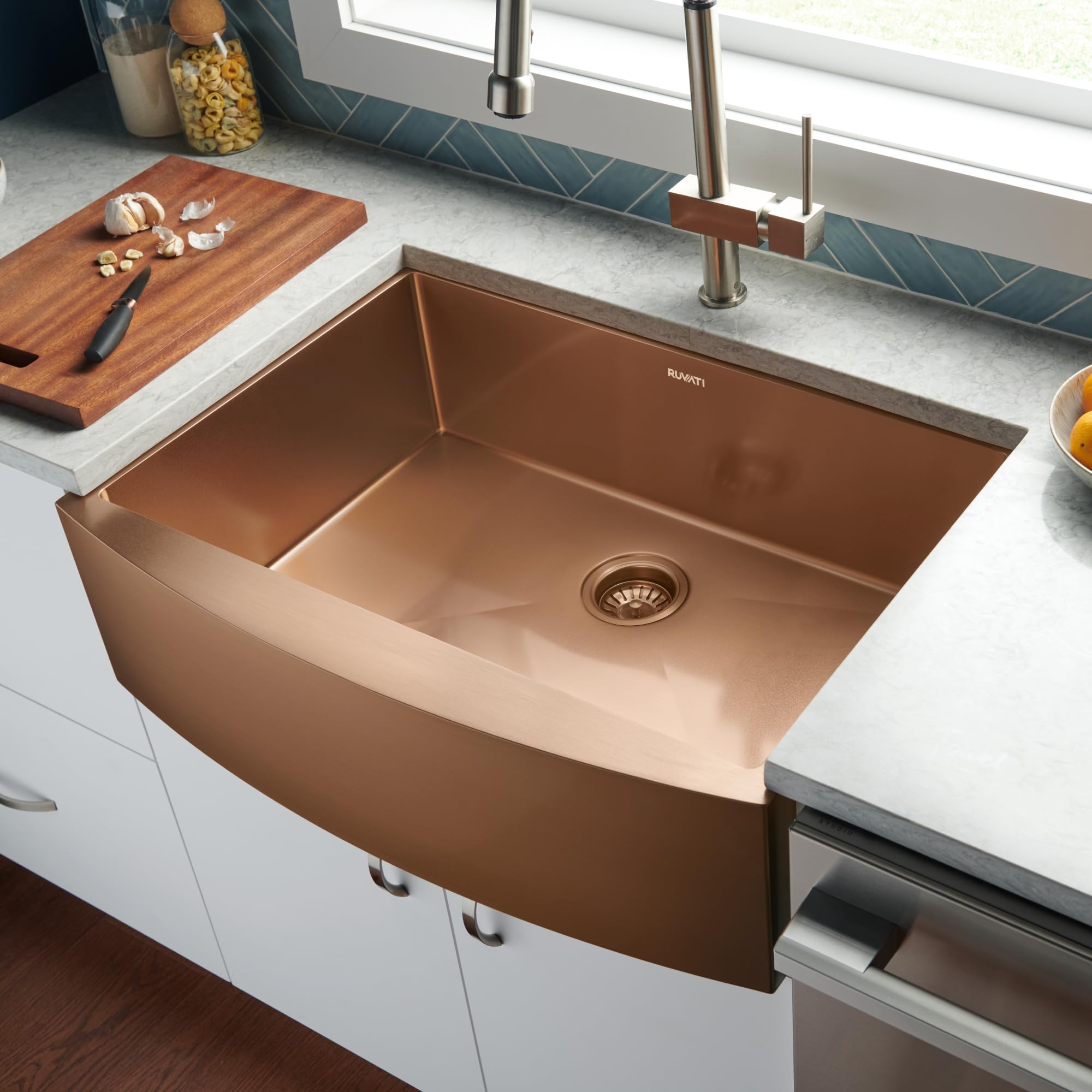 Ruvati Kitchen Sink Strainer Drain Assembly - Copper Tone Stainless Steel - RVA1022CP