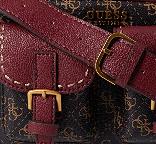 GUESS No Limit Crossbody Sling Brown Logo/Merlot One Size