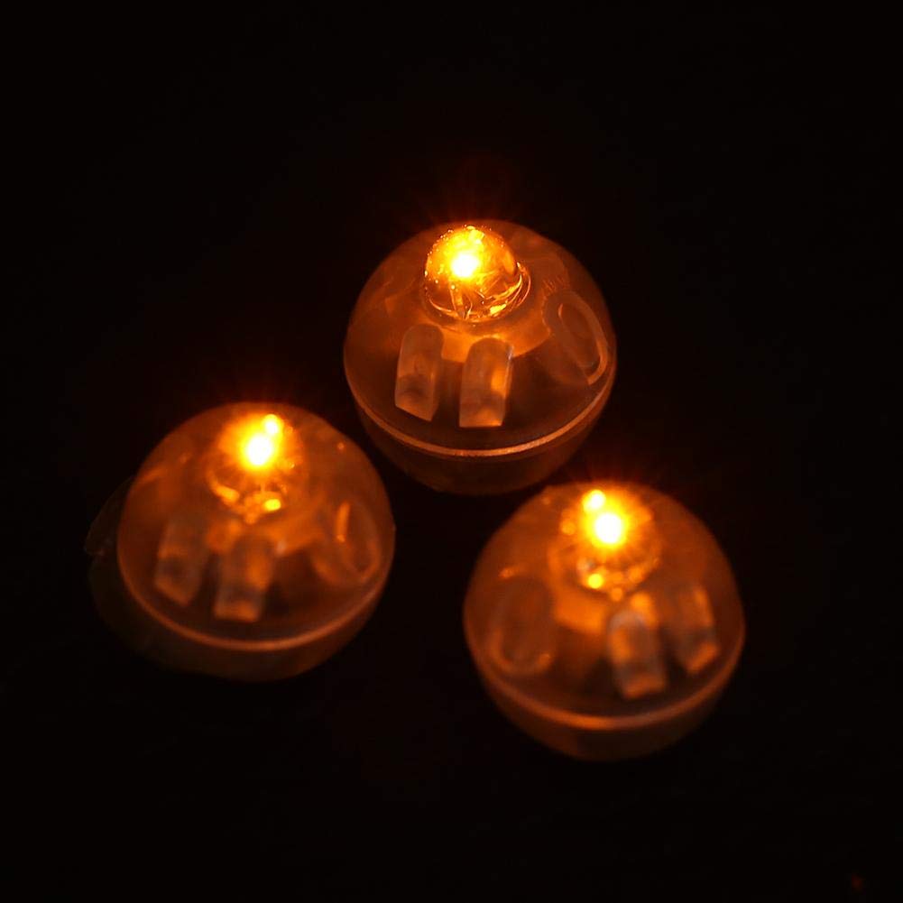 Duokon 100Pcs/lot Round Led Ball Lamps Balloon Lights Lern Christmas Wedding Party Decor (Yellow)