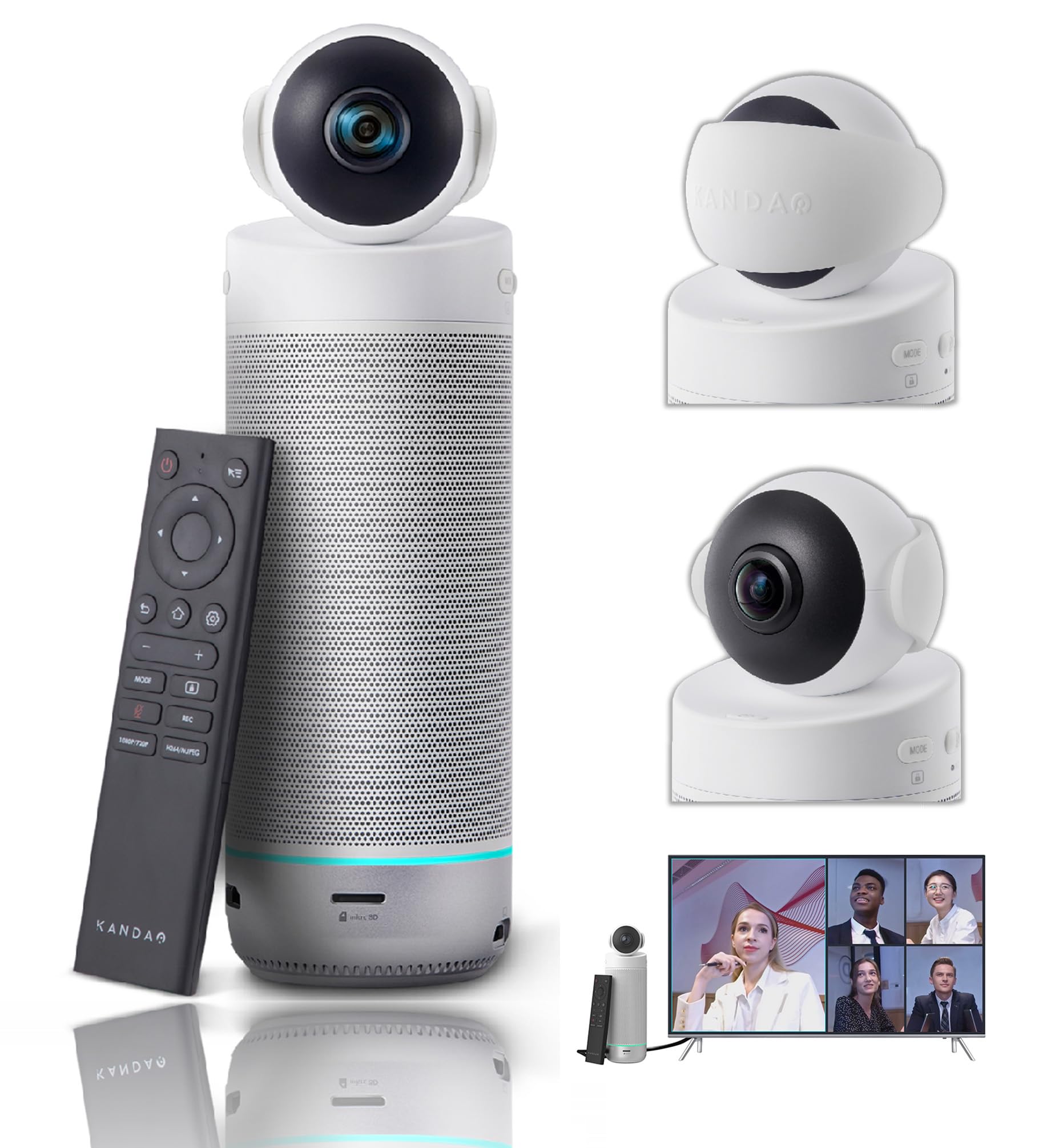 KanDao Video Conference Camera, Smart Video Conferencing System, AI 3.0, 8*Mic, Speaker, 180 Degree, Build-in System WiFi/HDMI, Smart Capture and Trace, Intelligent Identify, Video Meeting Camera
