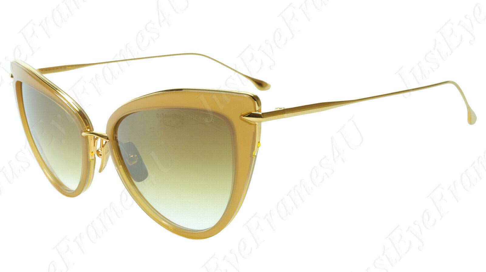 Dita Heartbreaker 22027-C-BRN-GLD-56-Z Sunglasses Light Brown Crystal-18K Gold 56mm