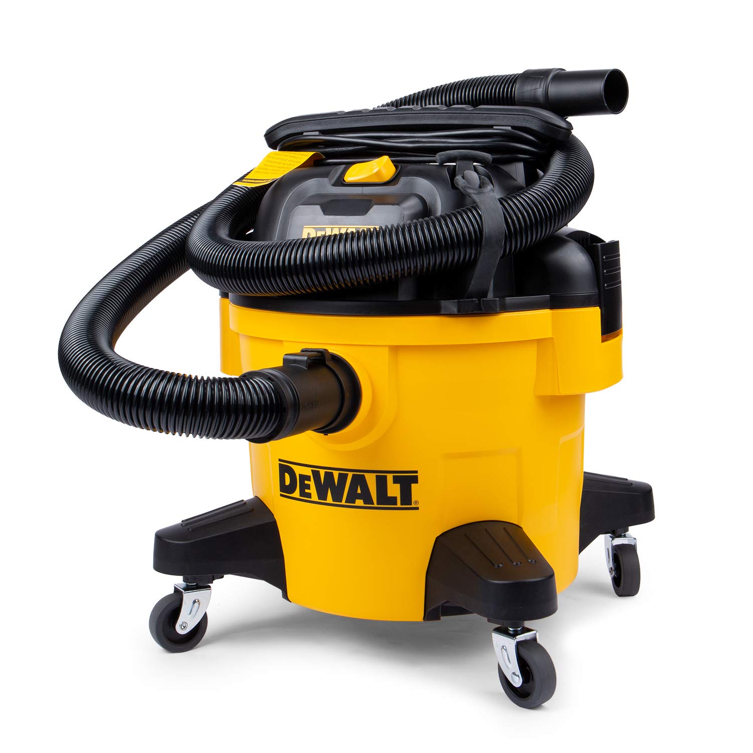 DEWALT Wet Dry Vacuum, 6 Gallon 4HP Poly Shop Vacuum, Long Life Cycle with Cartridge Filter, 4 Casters, 3 in 1 Function