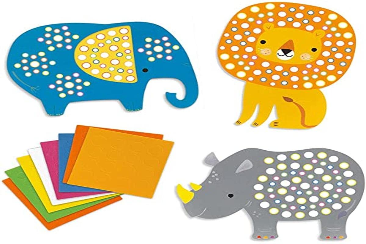 DJECO Soft Jungle Foam Sticker Mosaic Collage