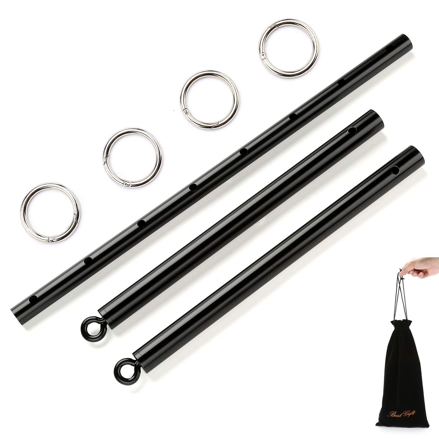 EXREIZST Adjustable Red Spreader Bar Expandable Sports Exercise Training Set