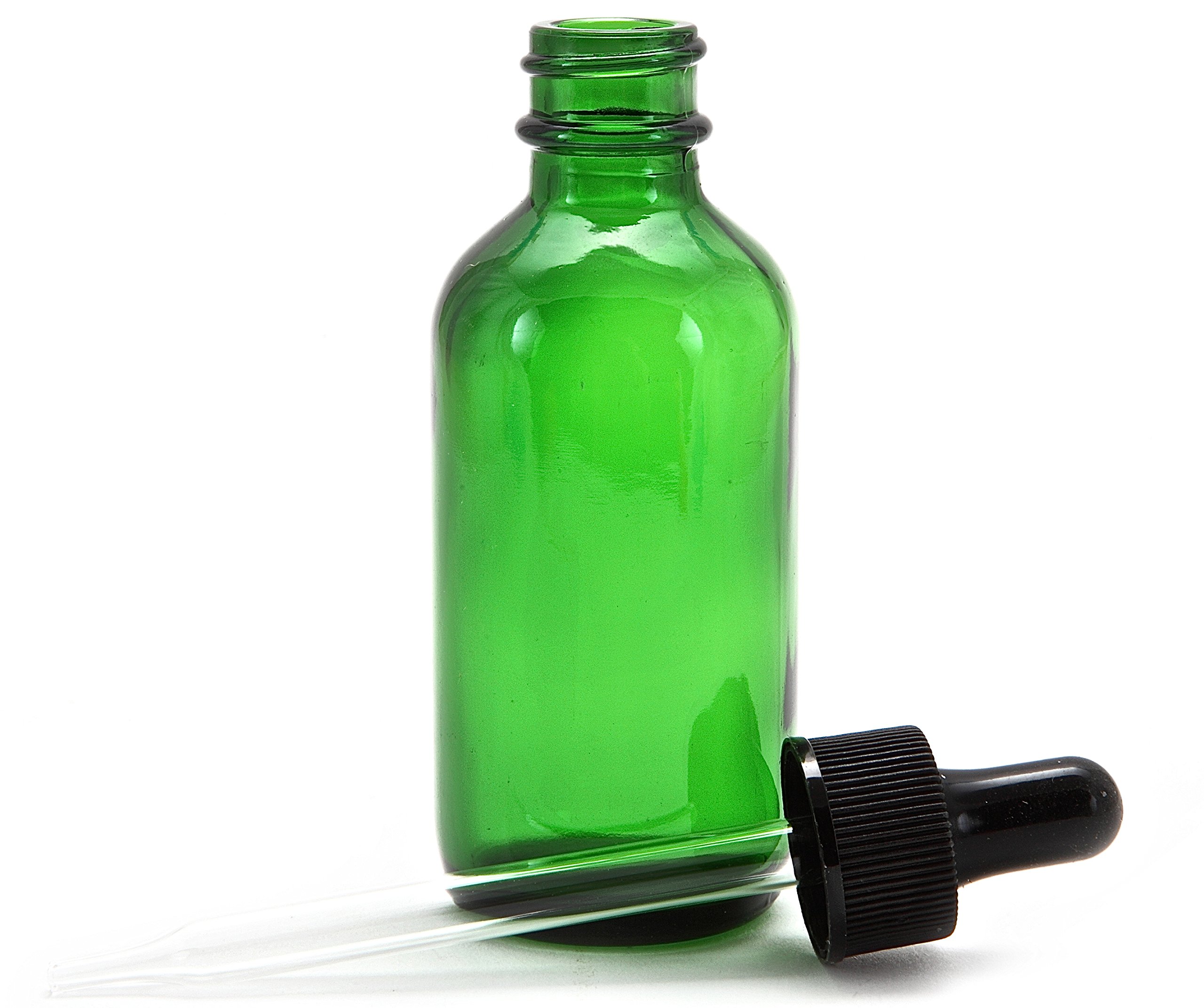 Vivaplex, 12, Green, 2 oz Glass Bottles, With Glass Eye Droppers
