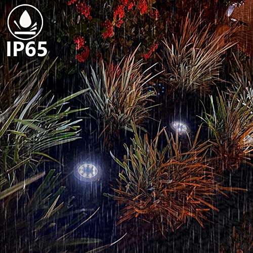 KAQ - Upgraded Solar Ground Lights, Super Bright Outdoor Garden in-Ground Lights, Waterproof Solar Garden Lights, Landscape Lights for Yard, Pathway, Lawn, Patio, Deck, Walkway (Cool White 8PK)