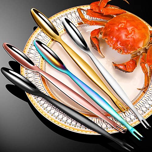 Stainless Steel Seafood Forks 8.07" Kitchen Picnic Seafood Tool Lobster Fork(gold)