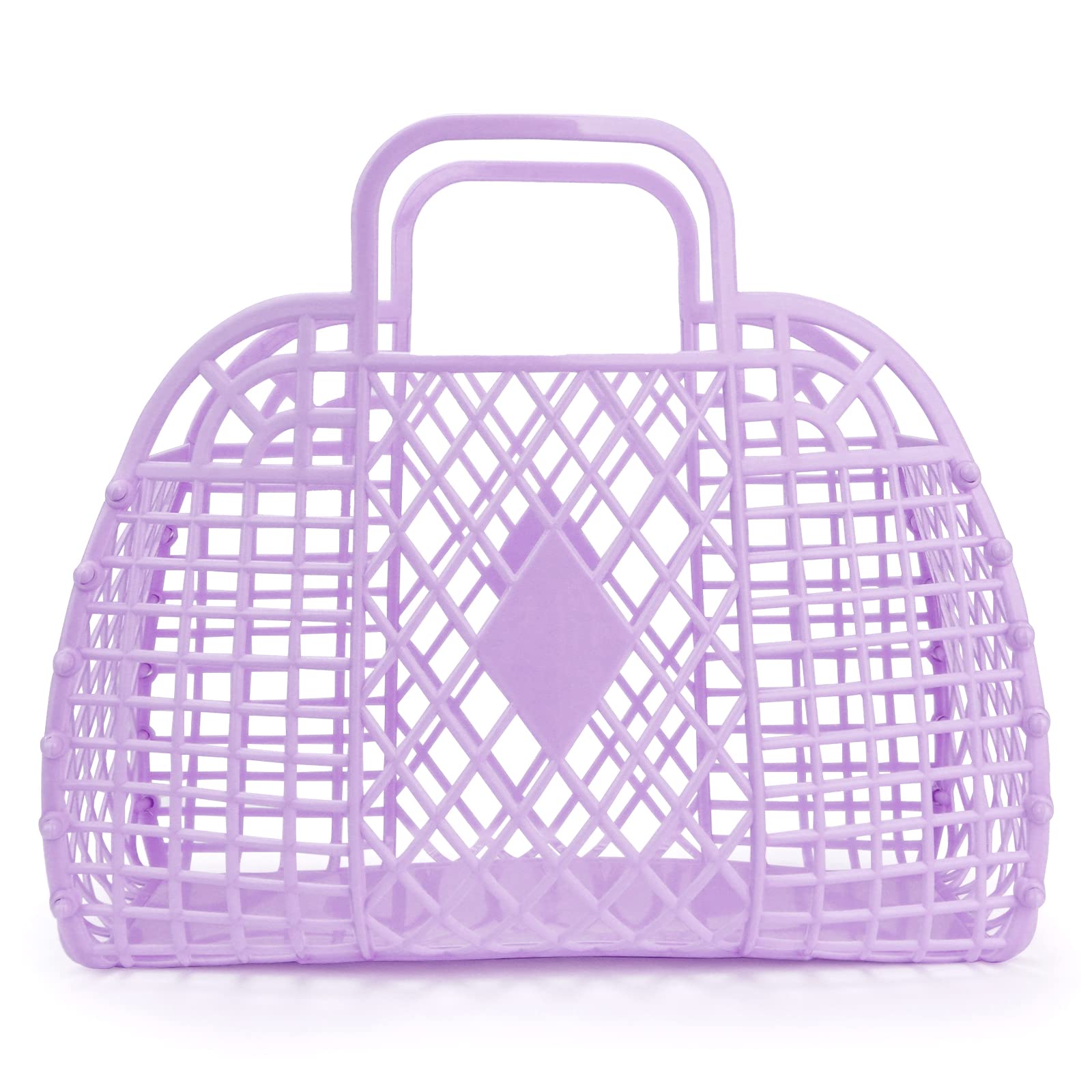 JBB Gift Basket Toddler Purse Girls Boys Jelly Beach Bag Plastic Beach Tote Storage Easter Baskets for Kids Purple