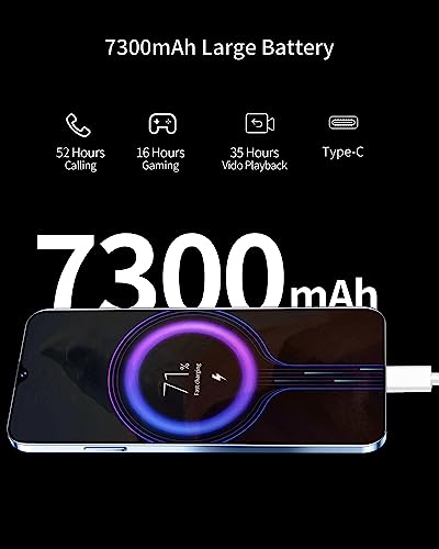 ExAchat M13 Pro 5G Unlocked Smartphone, 7.3" Large Screen Android 13 Phone 6GB+256GB 108MP 7300mAh Dual SIM Cell Phone 5G Fingerprint/Face ID