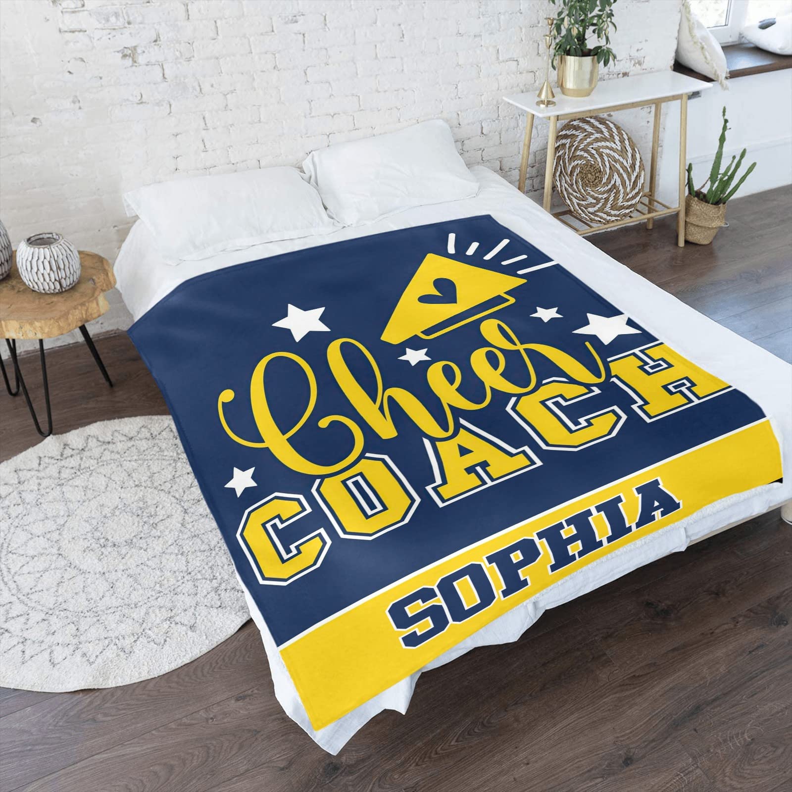 XOZOTY Cute Cheer Coach Personalized Blanket Nursery Swaddling Blankets for Gilrs Boys Kids Newborns Baby Shower Pet Gift 30 x 40 Inch