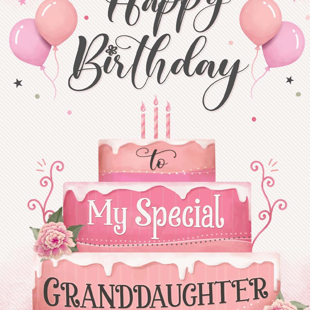 Prime Greetings Granddaughter Birthday Card, Made in America, Eco-Friendly, Thick Card Stock with Premium Envelope 5in x 7.75in, Packaged in Protective Mailer