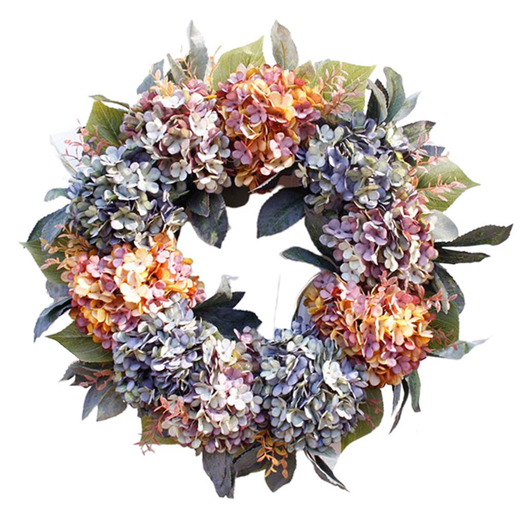 DYNWAVE Floral Wh, Home Wall Hanging Wh, Artificial Hydrangea Wh for Front Door, Wedding Garden Front Door Decorations
