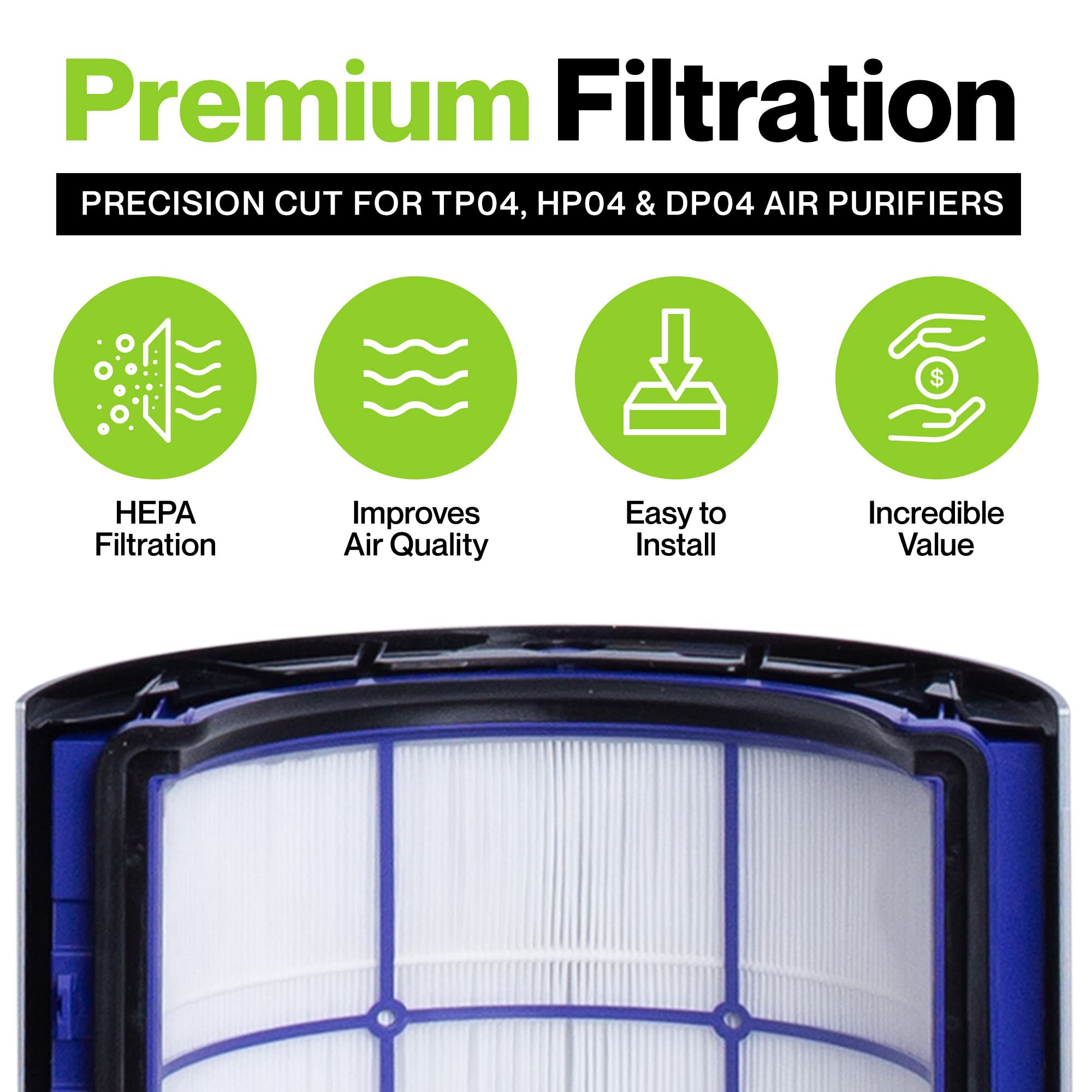 Durabasics HEPA Filter Replacement for Dyson HP04,TP04, DP04, DP05, TP05, TP4A Air Purifier, Easy to Install HEPA + Carbon Filter to Improve Indoor Air Quality