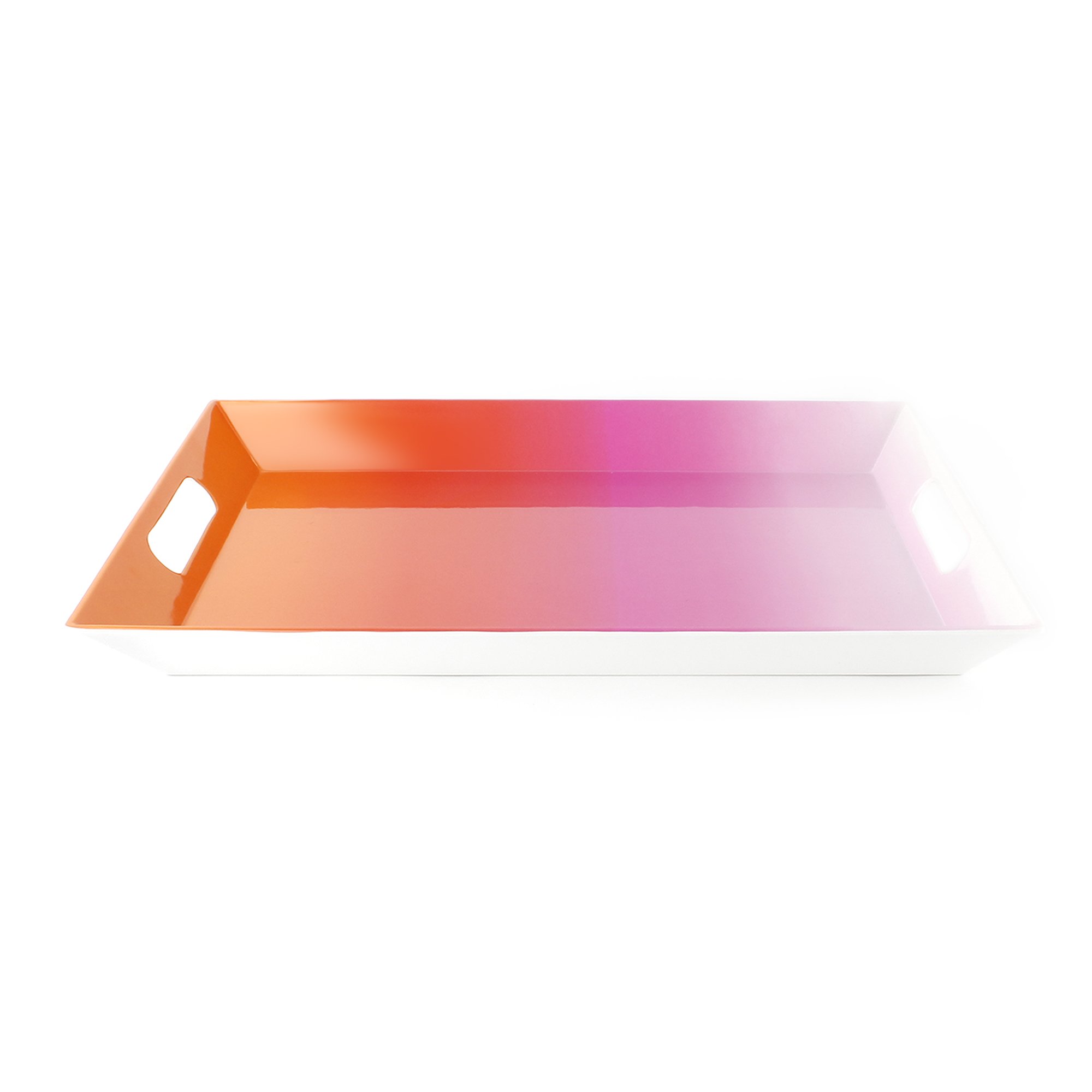 French Bull Large Melamine Tray, 19” -Designer Fun Vibrant Colorful Rectangular Dinnerware, Food Serving Platter- Indoor and Outdoor Entertaining, Shatterproof, BPA Free, Dishwasher Safe, Pink Ombre