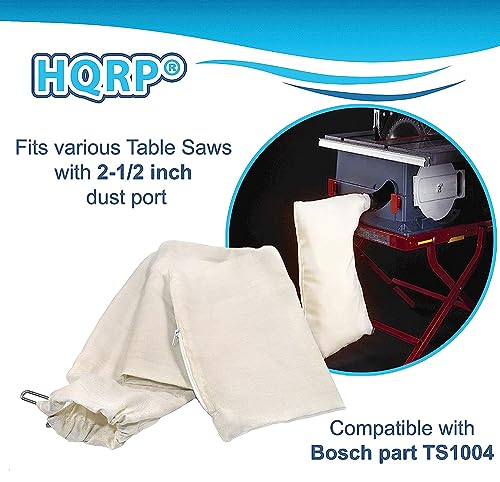 HQRP Dust Collector Bag compatible with DeWalt DW745, DW744, DW744X, DWE7491RS, DWE7480, 745, 744, 744x, 7480, 7491 10-inch Tablesaws Planers, 2.5" Dust Port