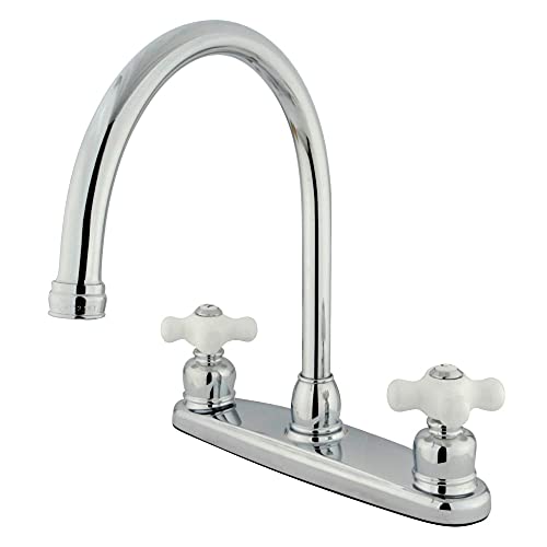 Kingston Brass KB721PXLS Vintage 8" Centerset Kitchen Faucet, 8-3/4" in Spout Reach, Polished Chrome