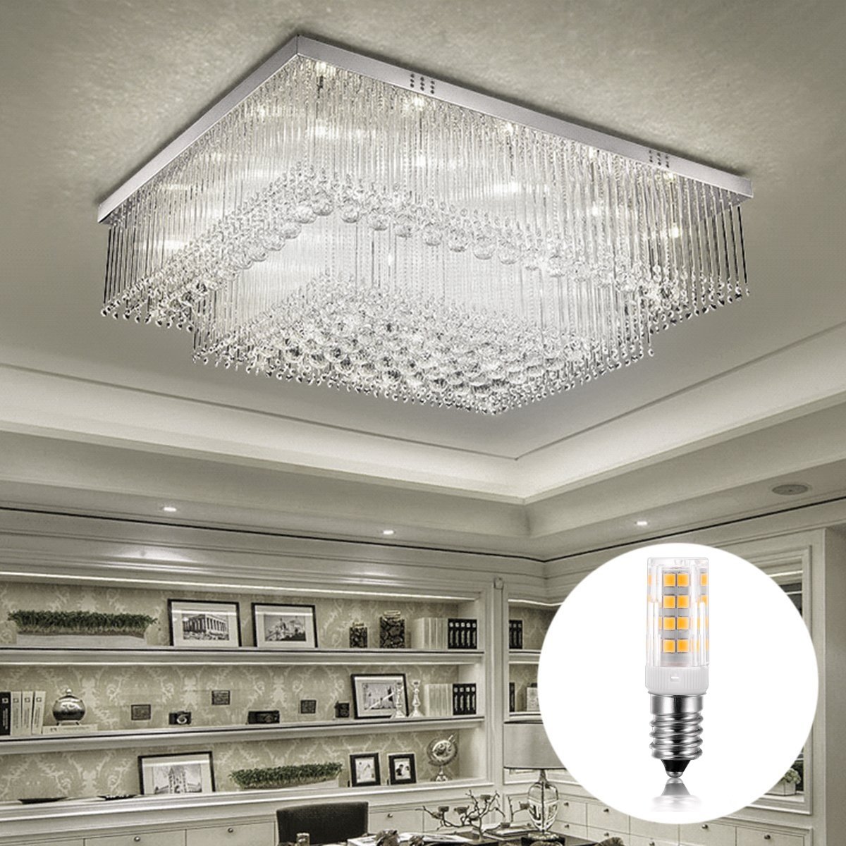 Vlio E14 5W LED Light Bulb 10 Pack, Cool White 6000K, 40W Incandescent Bulb Equivalent, 400LM 52 LED 2835-SMD Light, Not Dimmable, AC110V