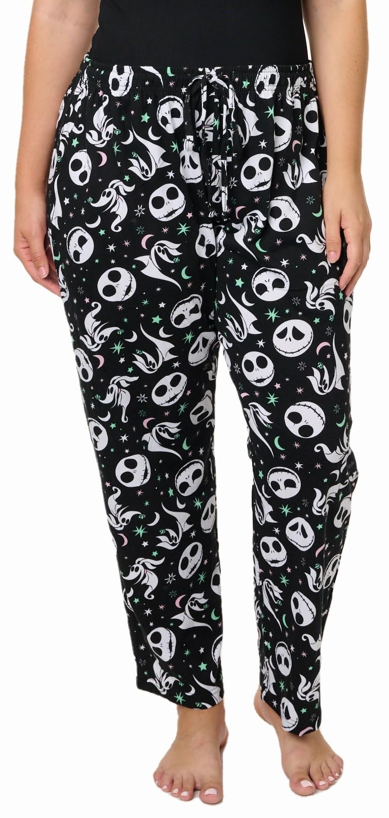 Disney Womens Lounge Pants Pajama Bottoms AOP (Jack Skellington & Zero, 1X)