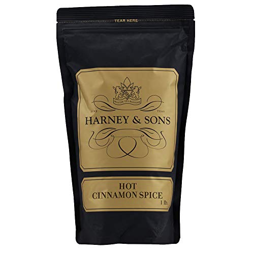Harney & Sons Hot Cinnamon Spice Black Tea, with Orange Peel, Cinnamon, and Clove, 16 Oz (Pack of 1)