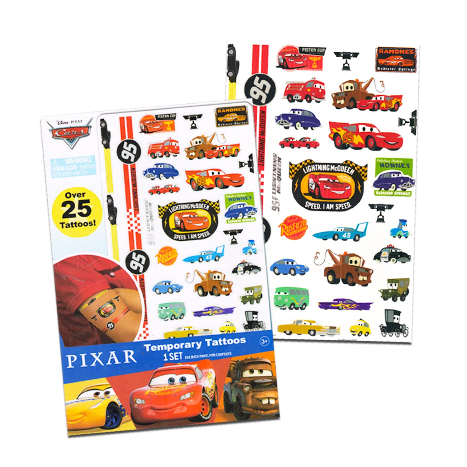 Disney Pixar Cars Blanket Set - Bundle with 45x60 Lightning McQueen Blanket, Disney Cars Reusable Tote, Stickers, More | Bed Sheets, Room Decor for Boys