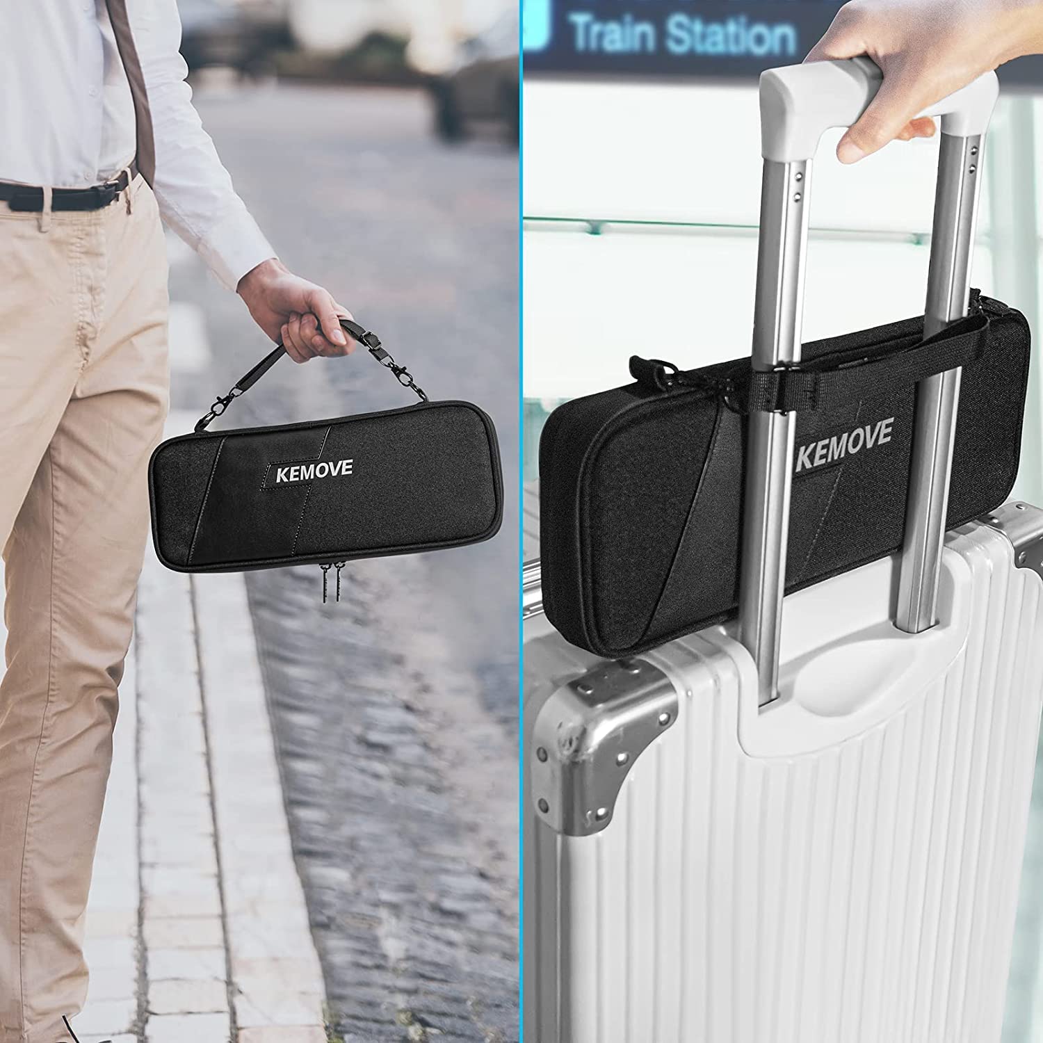 KEMOVE Keyboard Carrying Case, Portable Mechanical Keyboard Case, Durable Exterior, Zipper Enclosure, Mesh Interior Pocket for 60 to 72 Keys Wired/Wireless Bluetooth Mechanical Gaming Keyboard