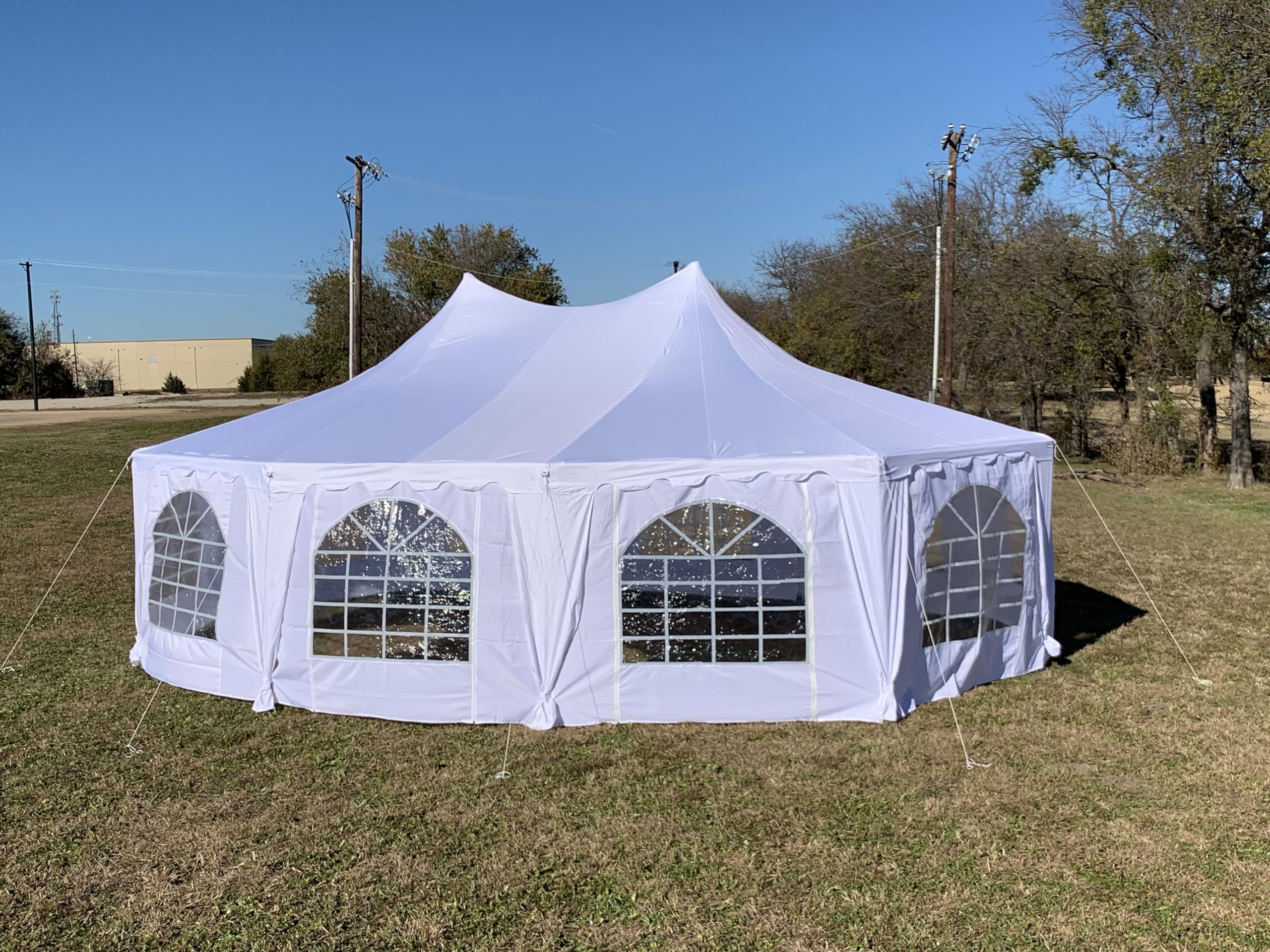Delta 29'x21' Decagonal Party Tent Canopy, Wedding Tent Gazebo, Heavy Duty Outdoor Event Shelter, Water Resistant, White