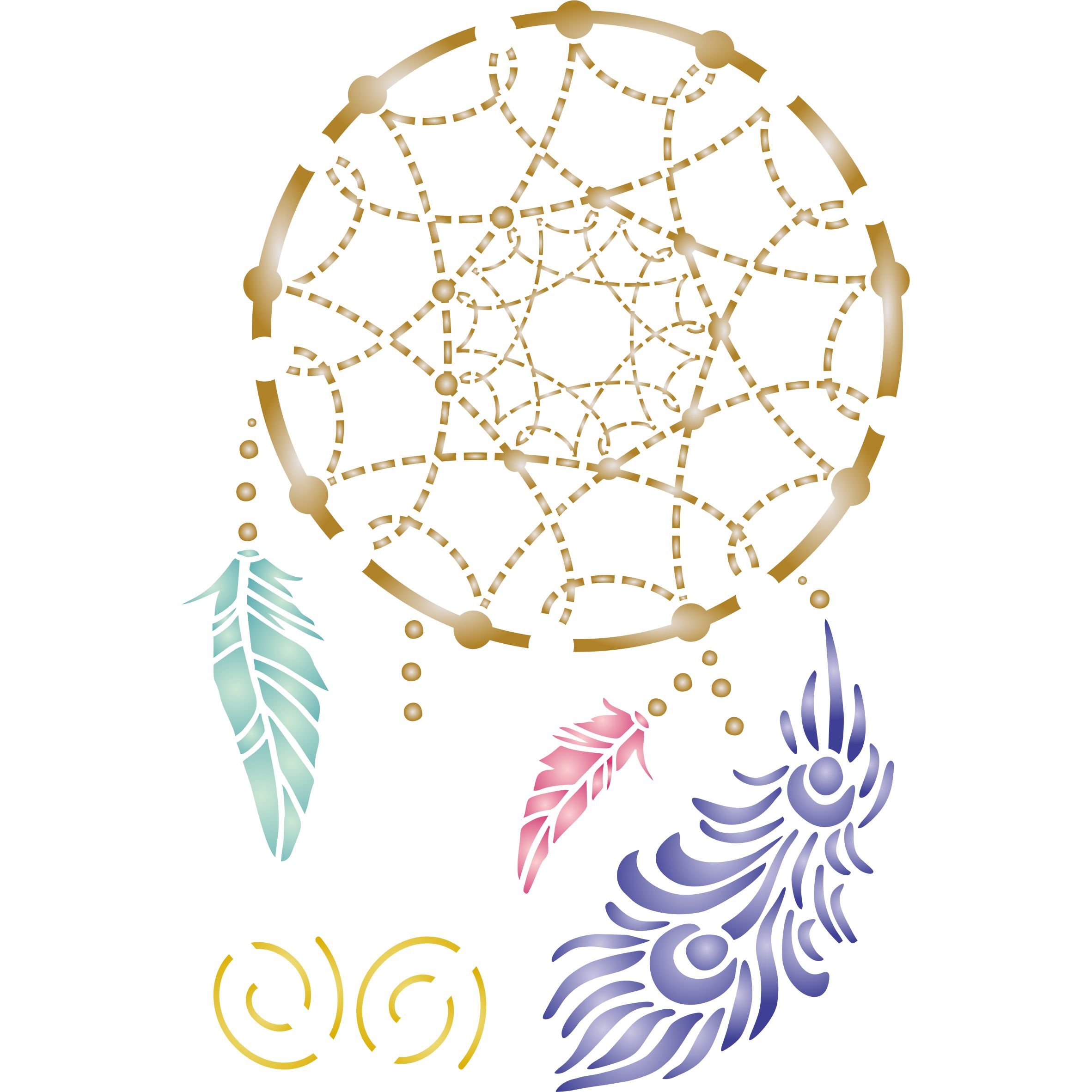 Dream Catcher Stencil, 5 x 7.5 inch (S) - Wall Dreamcatcher Decor Stencils for Painting Template