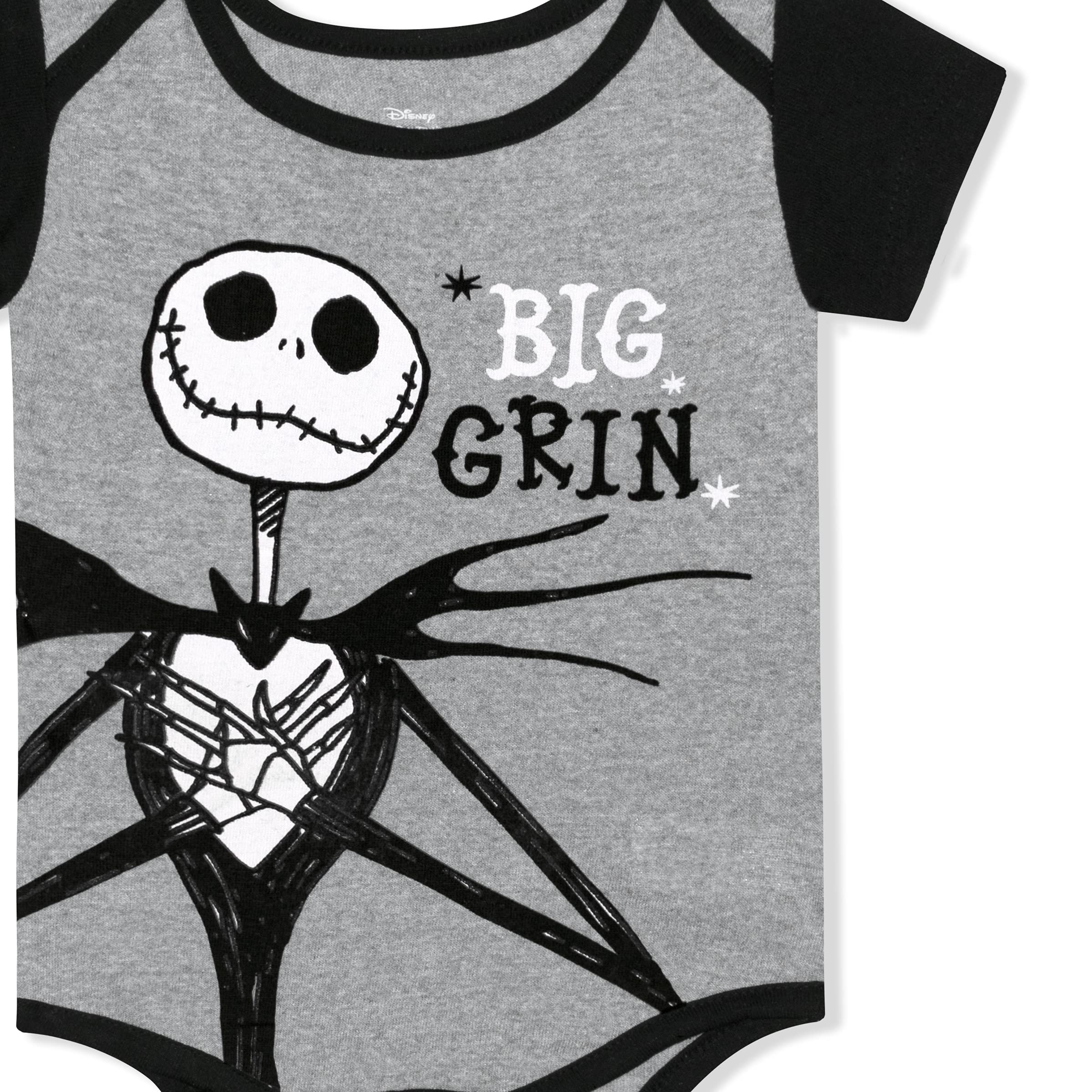 Disney Nightmare Before Christmas Baby Boys Bodysuit for Infants โ Grey/Black