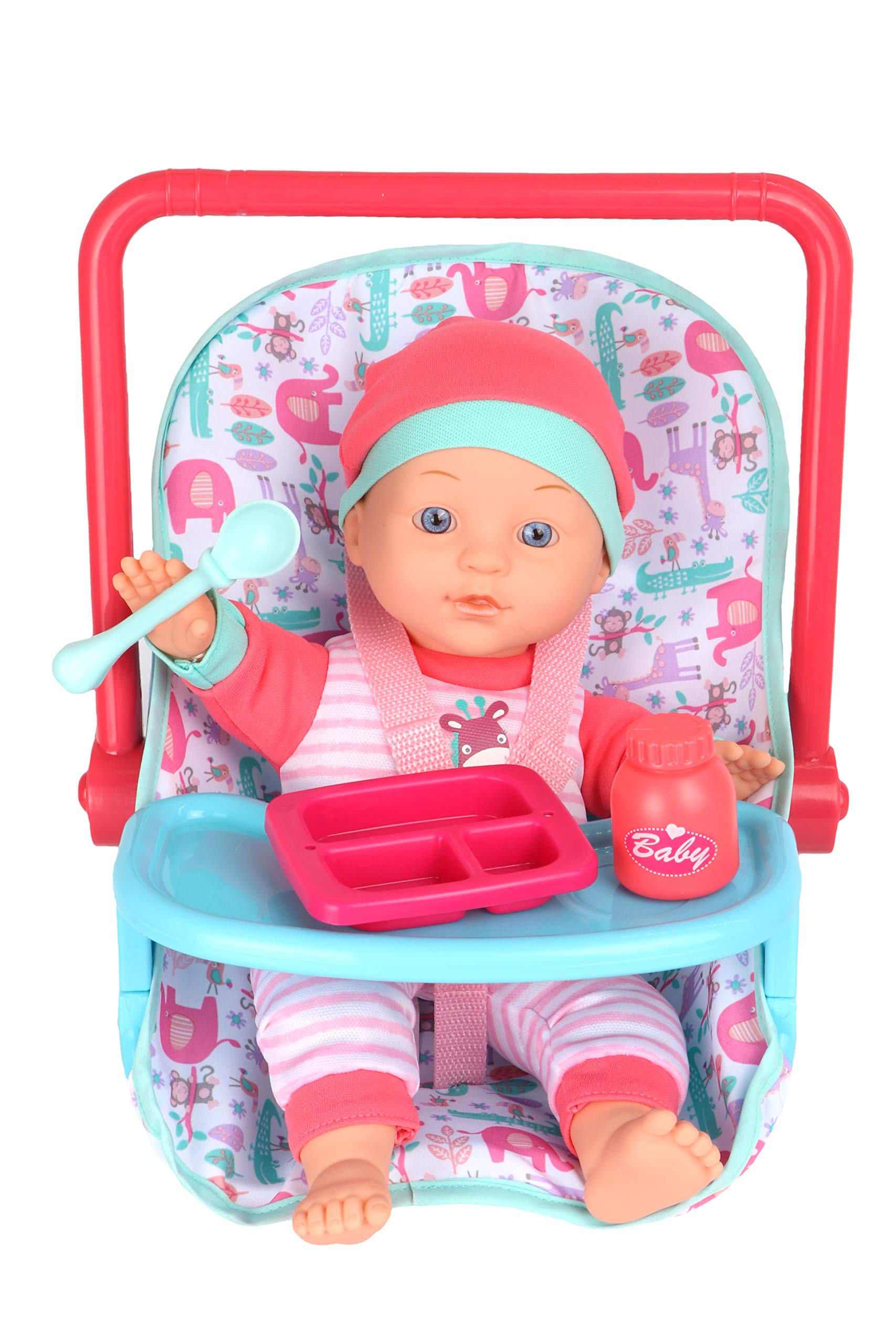 Dream Collection, Baby Doll 4-in-1 High Chair Play Set - Lifelike Baby Doll and Accessories for Realistic Pretend Play, Posable Soft Toy - 12β