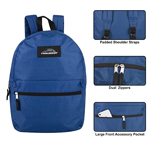 Trail maker Classic 17 Inch Backpack with Adjustable Padded Shoulder Straps