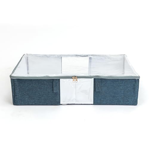 LargeROO Premium Storage Bins with Lids - Versatile Under Bed Storage Containers for Closet Organization and Storage - Ideal for Blankets (4)