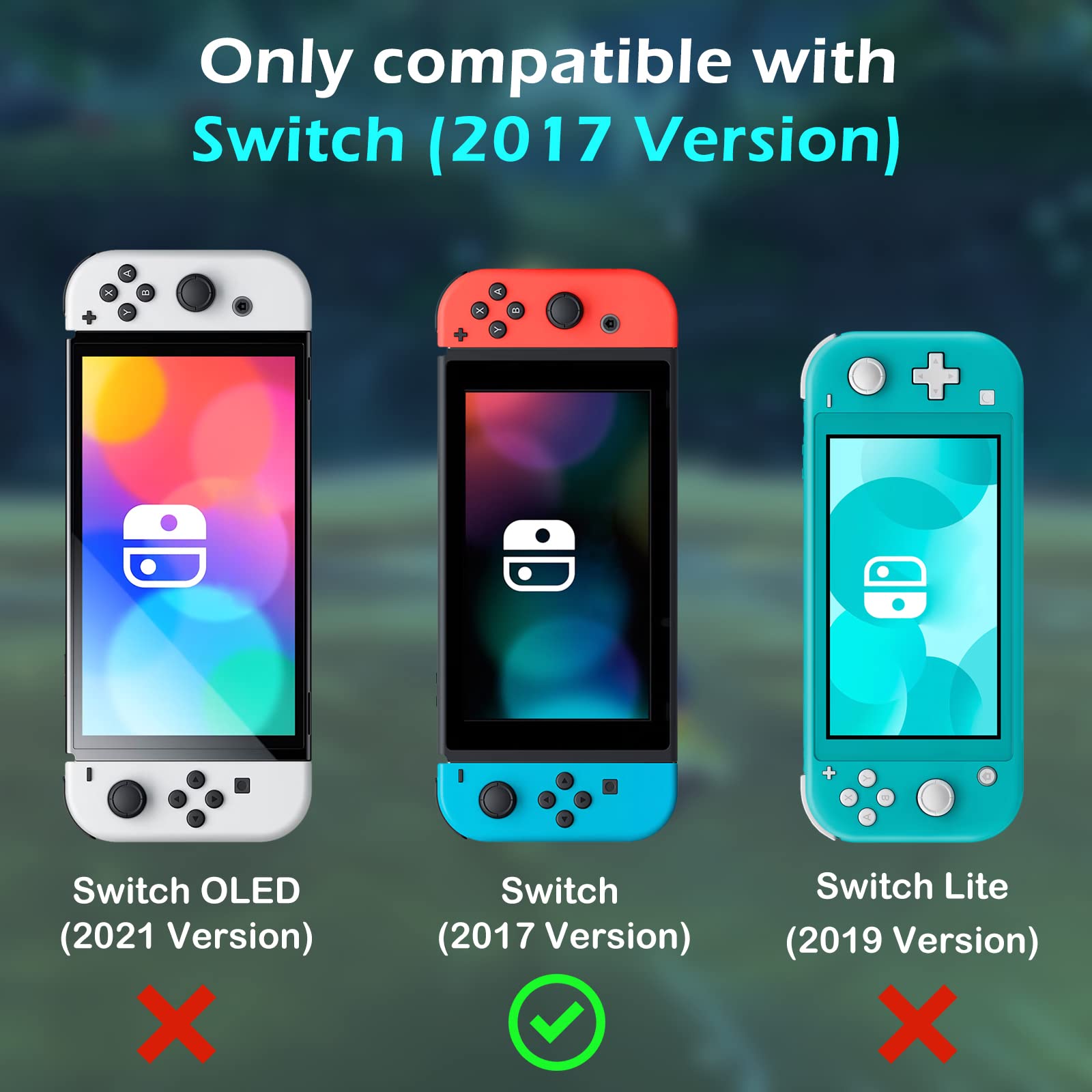 DLseego Dockable Protective Case Compatible with Switch, Soldier Wolf Pattern Cover Case with Anti-Scratch and Shock-Absorption Design with 2 pcs Thumb Grips - Monster Hunter
