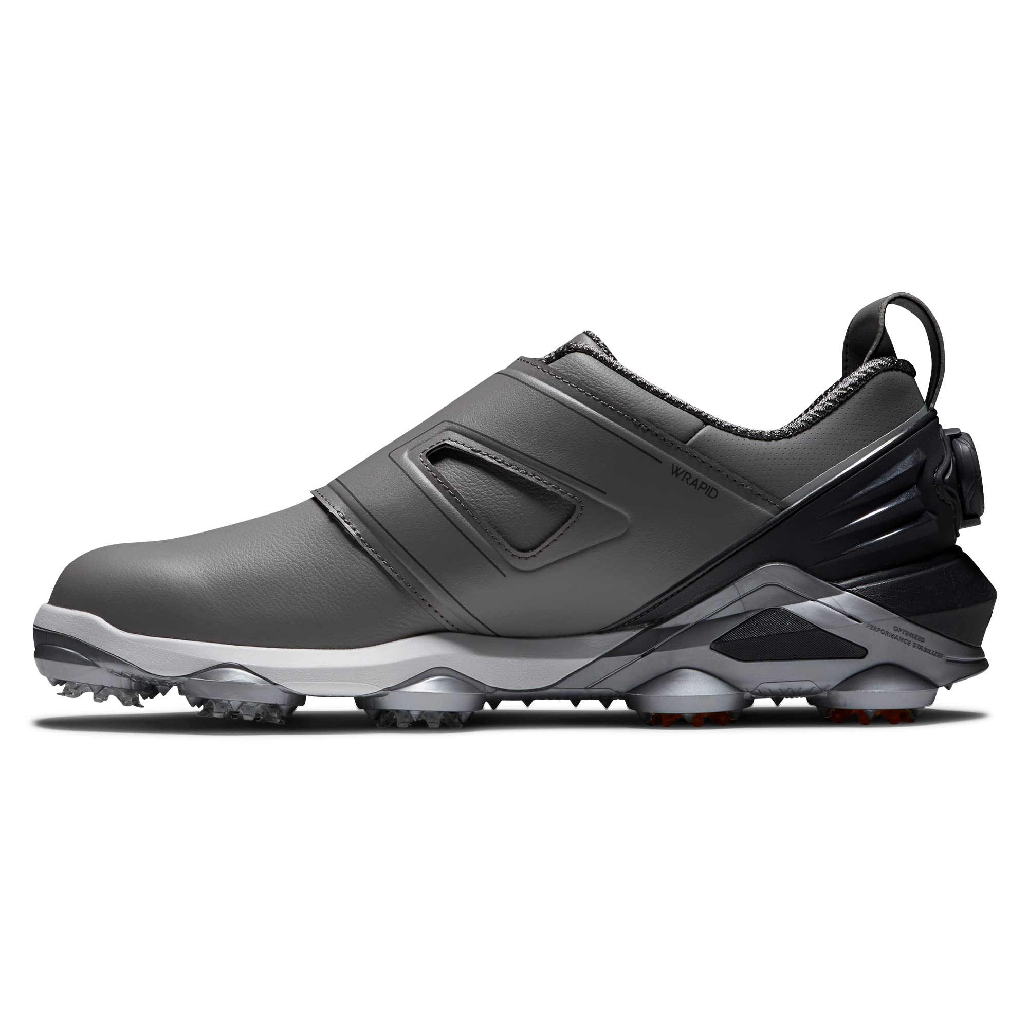 FootJoy Men's Tour Alpha Boa Golf Shoe, Grey/Charcoal/Orange, 13 Wide