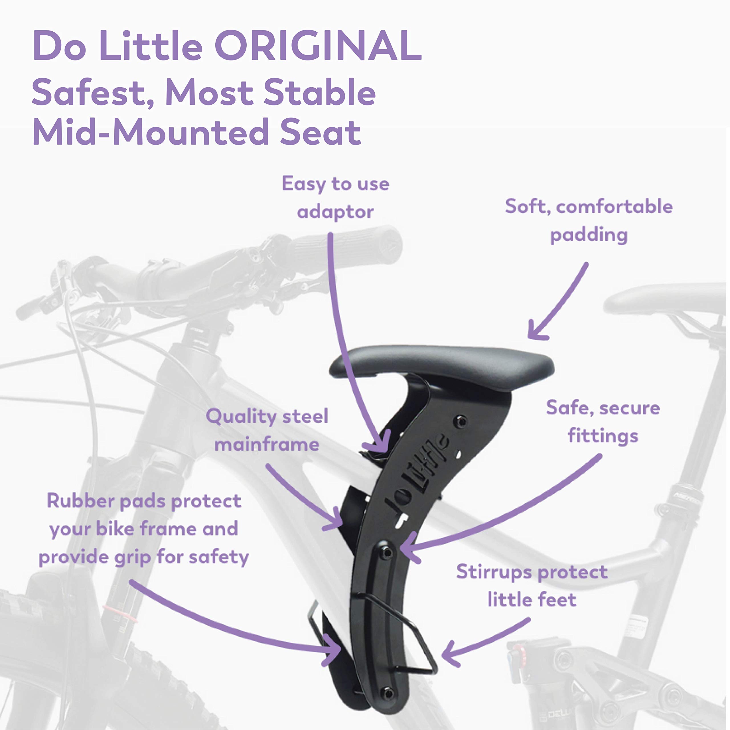 DO LITTLE Front-Mounted Kids Bike Seat for Active Riding, Biggie (Fits Large Frames & eBikes)