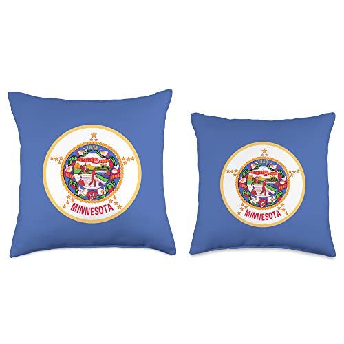STATE FLAG OF MINNESOTA Minnesota State Flag Throw Pillow, 16x16, Multicolor