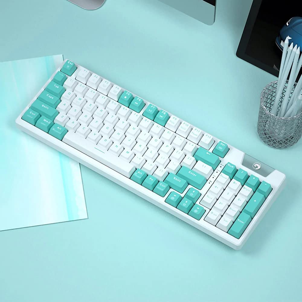 MARVO KG972W Gasket Mount Mechanical Keyboard, Gasket Mount Design, 98% Hot-Swappable Wireless, 87 Keys Custom Gaming Keyboard, Three Connection Modes (Blue)