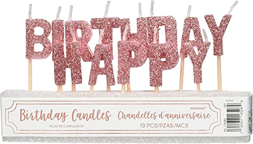 Pick Candles (3") - Perfect for Birthdays & Special Occasions, Birthday, Blush, Pack of 13