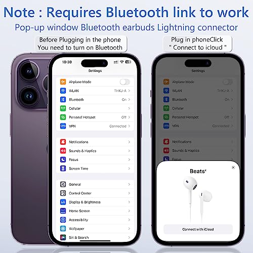 iPhone Earbuds Headphones with Lightning Connector [MFi Certified] Built-in Microphone & Volume Control, Noise Isolating Wired Earphones for iPhone 14/13/12/11/XR/XS/X/8/7/SE, Support All iOS