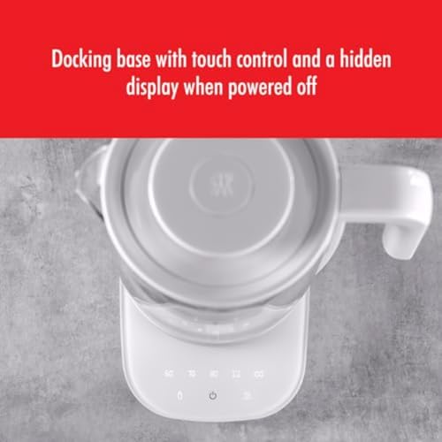 ZWILLING Enfinigy Glass Kettle 1.7L, Tea Kettle, 6 Preset Temps for the Perfect Cup, Tea Timer, Silver