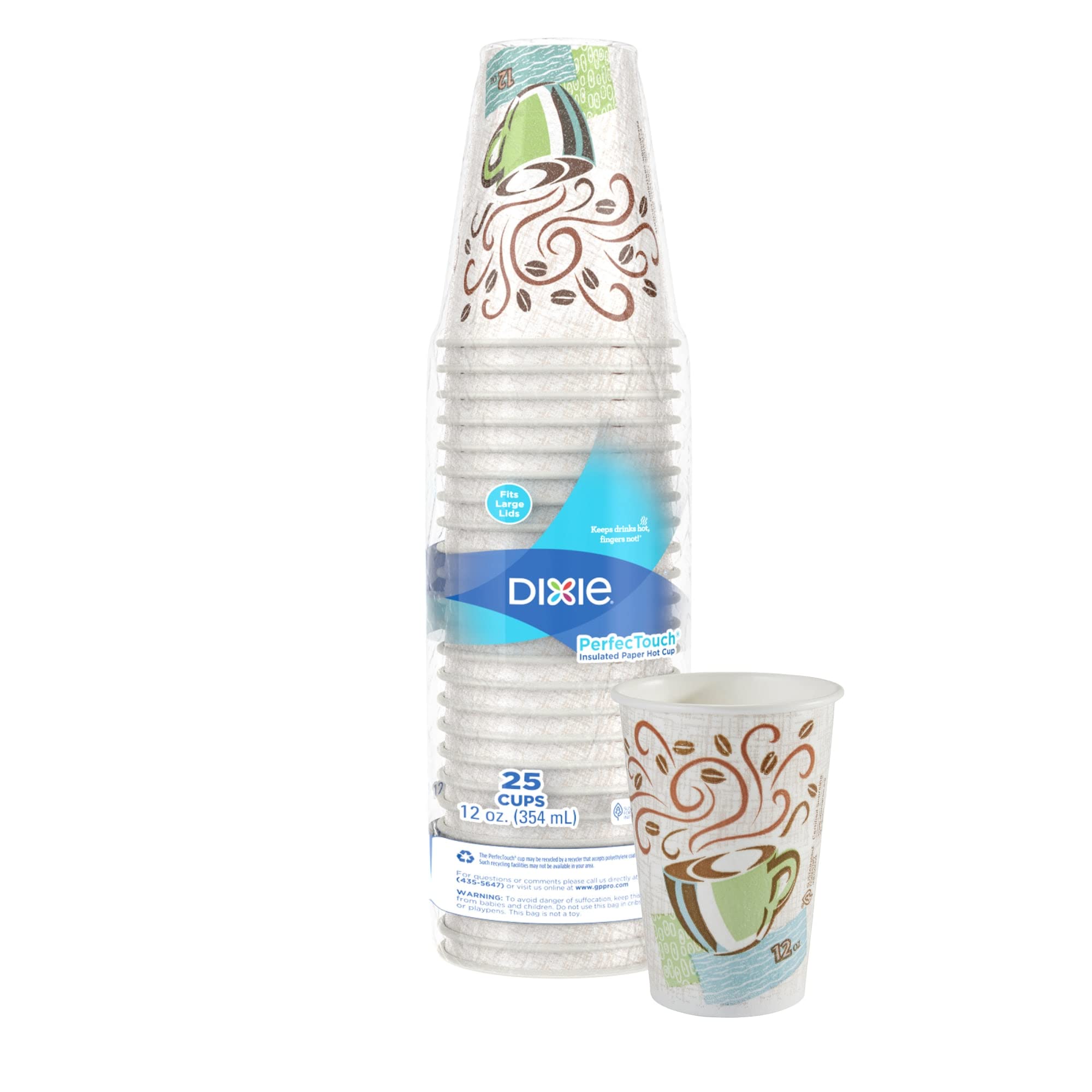 DixieĀ® PerfecTouch by GP PRO Hot Cups, 12 Oz, Box Of 500 Cups