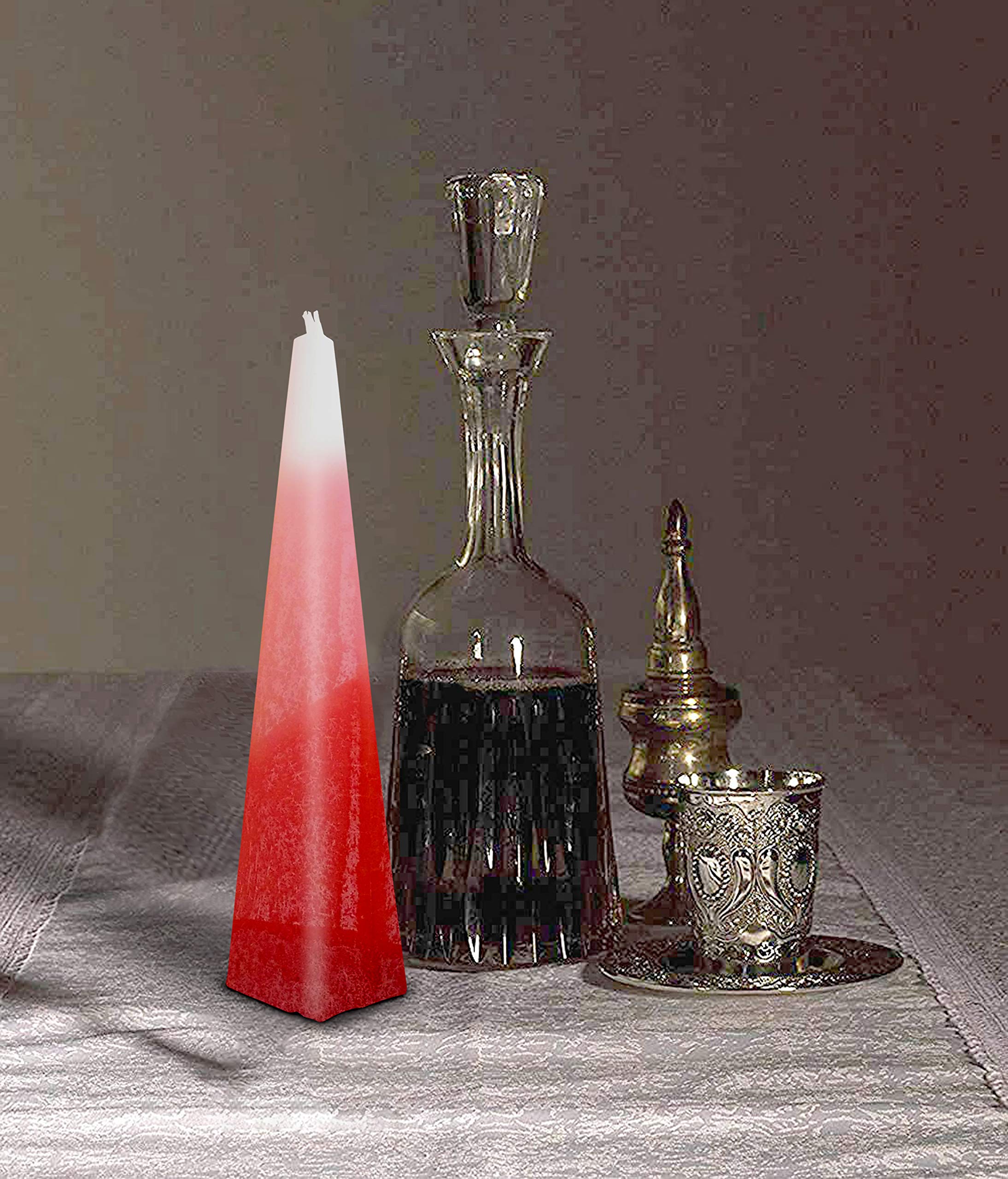 Ner Mitzvah Havdalah Candle Pyramid Shape - Judaica Gift Pyramid Candle - Blue
