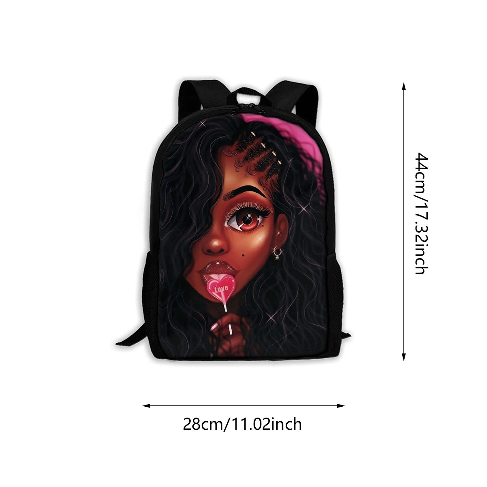GALIRVC African 17 Inch Backpack and African Girl Lunch Bag