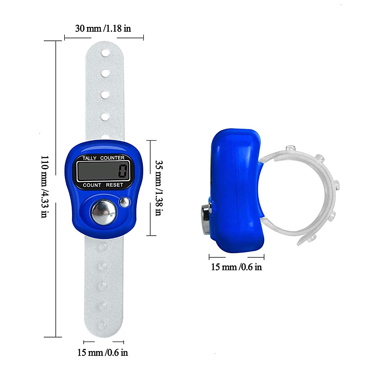 Electronic Finger Clicker, Finger Counter With Digital Display, Electronic Finger Counter, Resettable Finger Tally Counter, Tasbeeh Counter, Hand Tally Counter, Finger Counter For Lap, Golf & Knittin